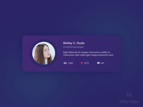 Profile Card Ui Design By Ildiko Gaspar On Dribbble