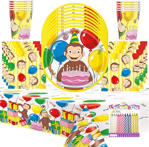 Curious George Party Supplies For 16 Guests 9 Plates