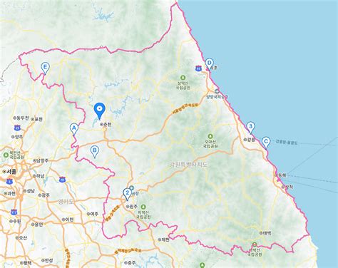 강원도 지도 크게보기