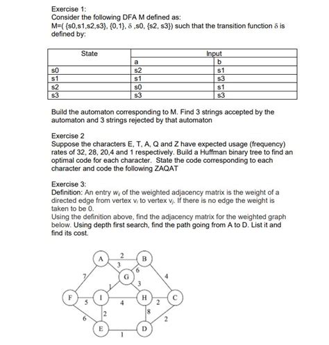 Solved Exercise 1 Consider The Following Dfa M Defined As