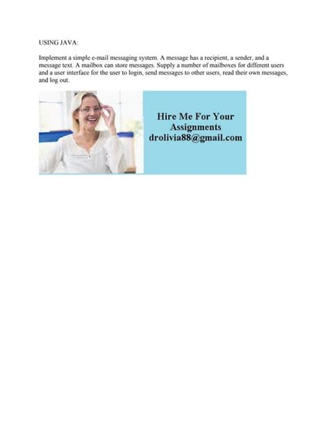 Using Java Implement A Simple E Mail Messaging System A Message Haspdf