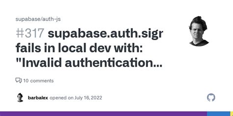 Supabase Auth Signin Fails In Local Dev With Invalid Authentication