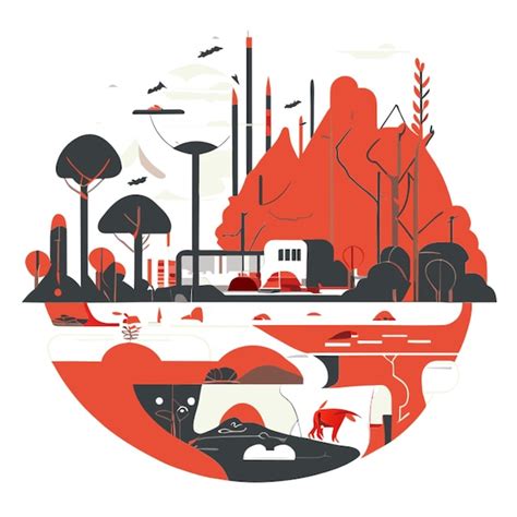 Preserving Ecosystems And Biomes Vector Illustration Flat 2 Premium