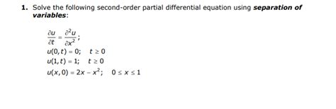 Solved 1 Solve The Following Second Order Partial