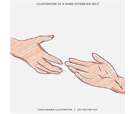premium vector scribble hand drawing illustration of a hand extending help