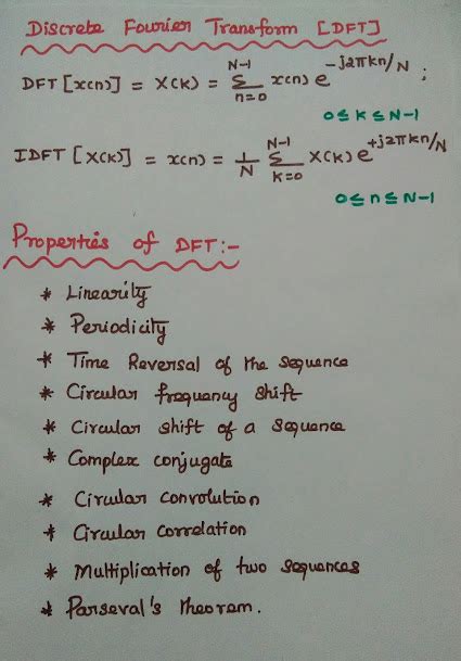 Properties Of Dft With Proof Linearity Periodicity Time Reversal