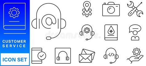 Customer Service And Support Outline Icon Collection Thin Line Set Contains Such Icons As