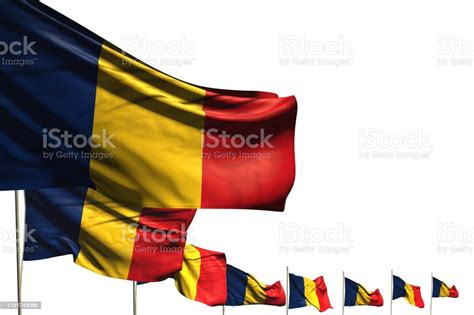 어떤 축 하 깃발 3d 그림꽤 많은 루마니아 플래그 귀하의 콘텐츠에 대 한 장소와 흰색 절연 대각선 배치 기에 대한 스톡 사진 및 기타 이미지 Istock