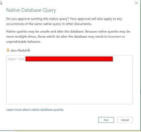 Vba Excel Native Database Query Popup Message Accept By Default