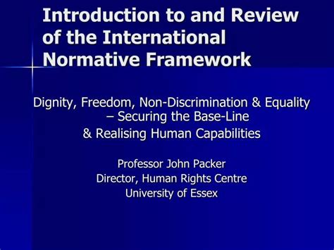 Ppt International Normative Framework Dignity Freedom Equality Powerpoint Presentation Id