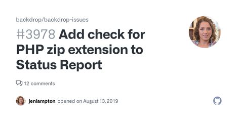 Add Check For Php Zip Extension To Status Report · Issue 3978 · Backdropbackdrop Issues · Github
