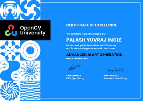 AIArtGeneration Advanced Certificate OpenCV