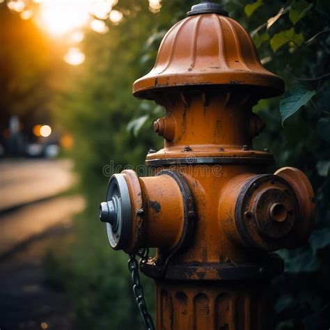 Old Fire Hydrant Covered With Rust Generative AI Stock Illustration