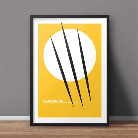 Wolverine Poster Comic Poster Movie Poster Minimalist Poster Flat