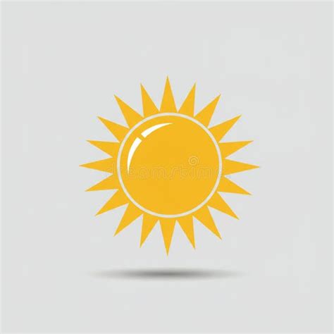 Yellow Sun Graphic With Sharp Triangular Rays Radiating From A