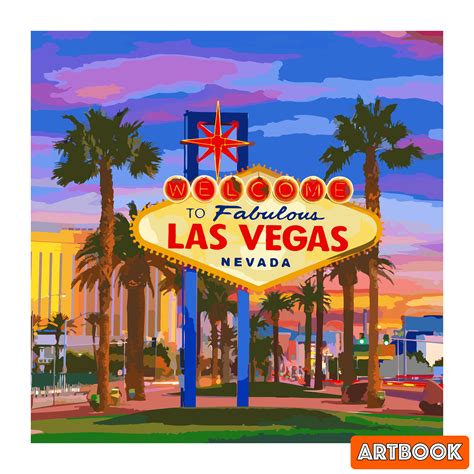 Las Vegas Sign With Palm Trees Las Vegas Drawing Art Las Vegas