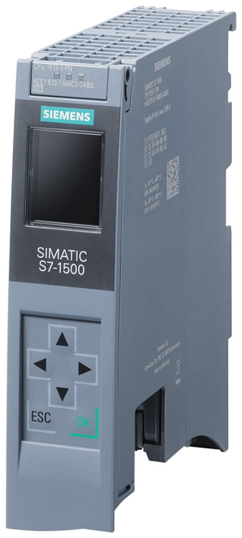 6es7513 1am03 0ab0 Siemens Siemens Simatic S7 1500 Series Plc Cpu For Use With Simatic S7 1500