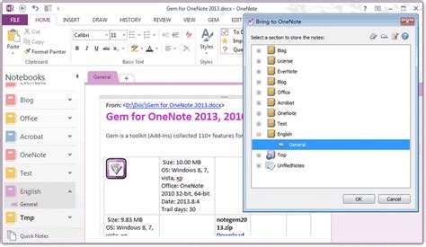 Bring To Onenote For Word Office Onenote Gem Add Ins