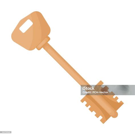 오래 된 황동 키 평면 벡터 삽화입니다 흰색 배경에 격리된 문 열쇠 컬렉션 보호 보안 안전 0명에 대한 스톡 벡터 아트 및 기타 이미지 Istock