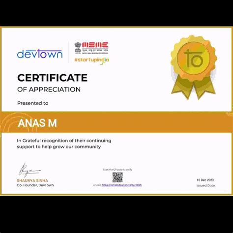 Devtown Appreciation Continuouslearning Anas M