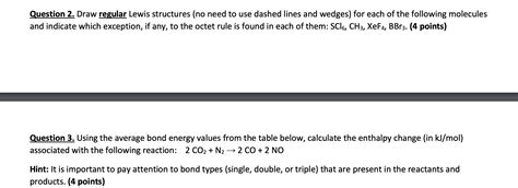 Solved Question 2 Draw Regular Lewis Structures No Need To Chegg Com