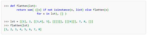 solved def flatten 1st return sum [x] if not