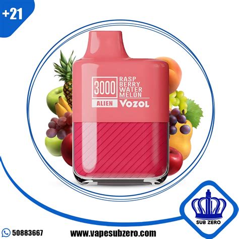 Vozol Raspberry Watermelon 3000 Puffs 50 Nicotine Vape Subzero