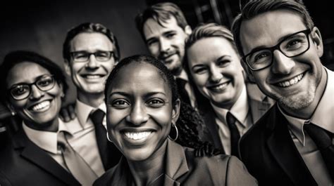 Group Portrait In Black And White Premium Ai Generated Image