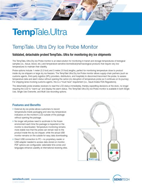 Temptale Ultra Dry Ice Probe Pdf Microsoft Windows Computing