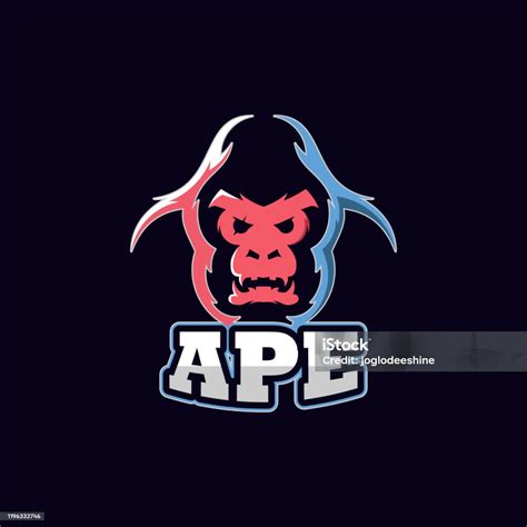 팀을 위한 원숭이 E 스포츠 로고 벡터 디자인 템플릿 Brand Name Video Game에 대한 스톡 벡터 아트 및 기타 이미지 Brand Name Video