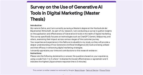Zahra Mosayebi On Linkedin Survey On The Use Of Generative Ai Tools In Digital Marketing Master