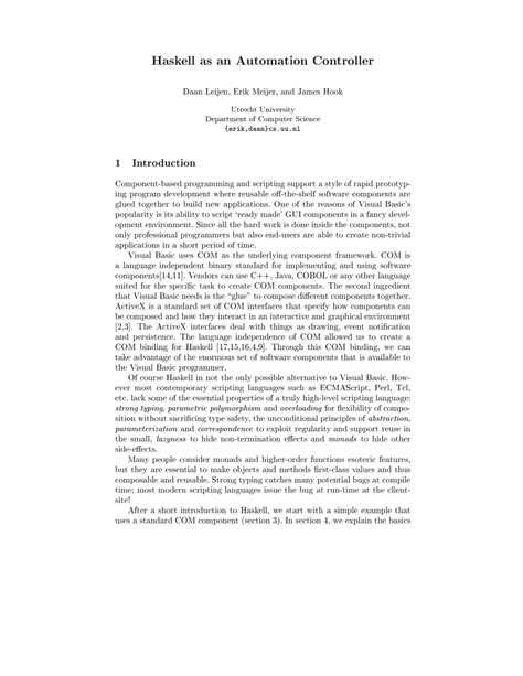 Pdf Haskell As An Automation Controller