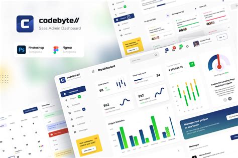 Codebyte Saas Admin Dashboard Ui Template On Yellow Images Creative Store 73365