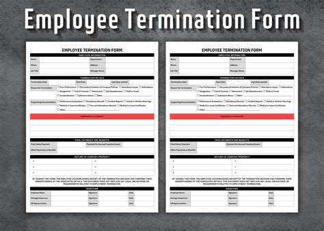 Employee Termination Form Printable Termination Form Hr Templates Human Resources Business