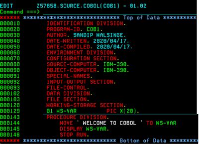 Z Os Mainframe Cobol Programming