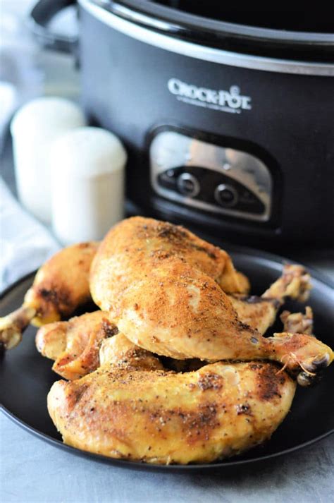Tender Crockpot Chicken Leg Quarters Rowdy Hog Smokin Bbq