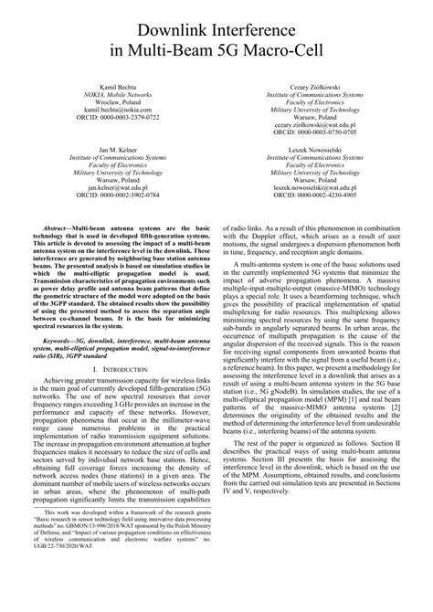 Pdf Downlink Interference In Multi Beam 5g Macro Cell