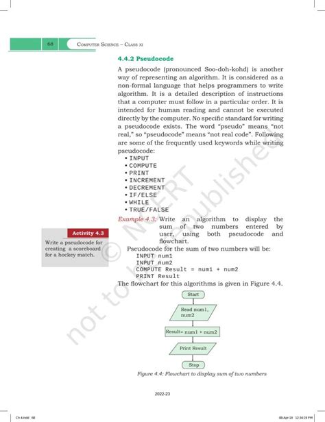 Ncert Book For Class 11 Computer Science Chapter 4 Introduction To