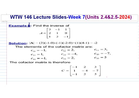 Wtw 146 Lecture Slides Week 7units 2 Definitions 2 2 A System Of