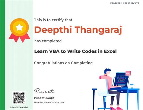 Completed Vba To Write Codes In Excel Course Viswa Deepthi T Posted On The Topic Linkedin