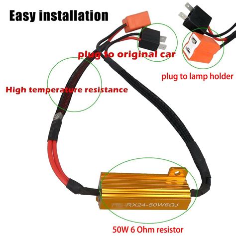 2pcs H7 50w 12v Car Led Canbus Load Resistor Contr Grandado