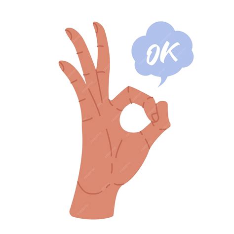 Premium Vector Hand Showing Ok Okay Fingers Gesture All Right Symbol