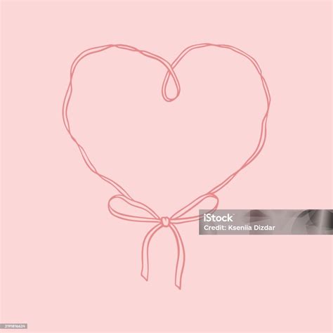 묶인 활이 있는 귀여운 미적 Boho 하트 리본 프레임 프랑스 스타일의 장식 모던한 미니멀리스트 가리운 디자인 요소 요염하고 시시덕거리는 그림 물결 모양 불규칙한 모양 0