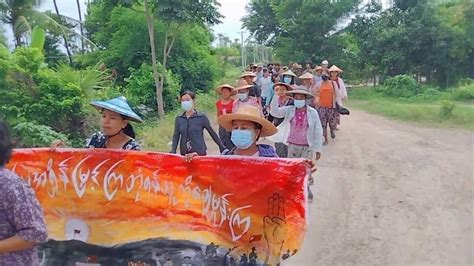 ယင်းမာပင်ခရိုင်အတွင်းရှ်ိ ကျေးရွာများက ရွာပေါင်းစုံသပိတ်စစ်ကြောင်းဖြင့် စစ်အာဏာရှင် ဆန့်ကျင်ကန့