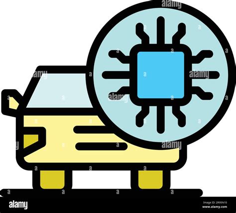 Microchip Car Icon Outline Microchip Car Vector Icon For Web Design