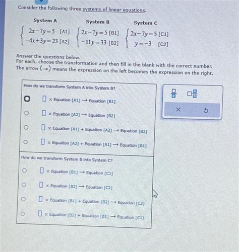 Solved Consider The Following Three Systems Of Linear
