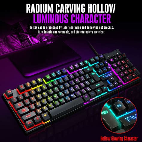Keyboard Mouse Combo Tf200 Rainbow Backlight Usb E Grandado