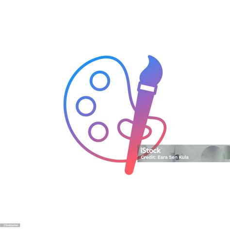 페인팅 팔레트 그라데이션 색상 실선 아이콘 디자인 인포그래픽 웹 페이지 모바일 앱 Ui Ux 및 Gui 디자인에 적합합니다