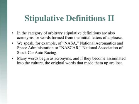 Stipulated Definition