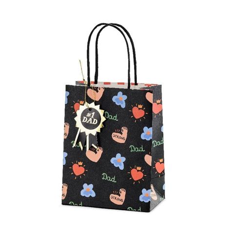 Подаръчни Торбички за Рожден Ден на Баща Тъмно Синя Торбичка 1 Dad Emotions Factory